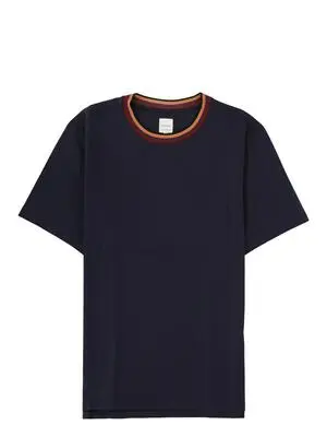 Paul Smith Paul Smith Men T-Shirt Con Collo Stripes Logo Blue