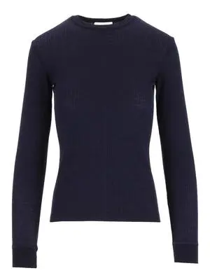 FORTE_FORTE Lightweight Ribbed Sweater - Blue
