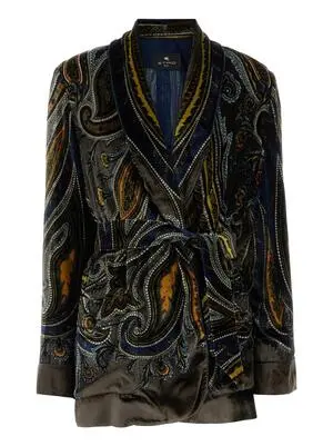 Etro Paisley Velvet Smoking Jacket - Multicolor