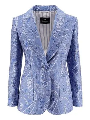 Etro Silk Blend Single-breasted Blazer - Multicolor