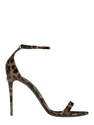 Dolce & Gabbana Leather Sandals With Leo Print - Multicolor