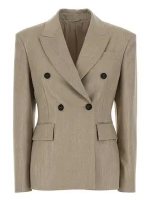 Brunello Cucinelli Cappuccino Twill Blazer - Brown