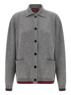 Gucci Polo Cardigan - Gray