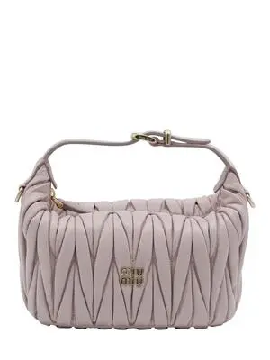 Miu Miu MIU MIU Matelasse Leather Handbag Gray