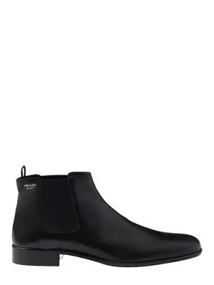 Prada PRADA Leather Ankle Boots Black