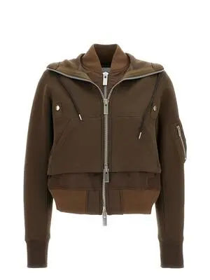 Sacai Bomber-style Hooded Sweatshirt - Multicolor