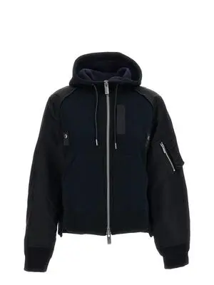 Sacai Sponge Sweat X Nylon Twill Hoodie - Multicolor