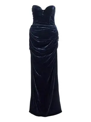 ROTATE BY BIRGER CHRISTENSEN Velvet Off-the-shoulder Sweetheart Dress - Multicolor
