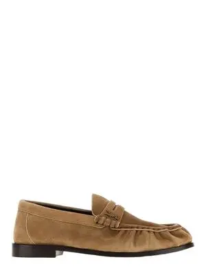 Saint Laurent Cappuccino Suede Le Loafer Loafers - Brown