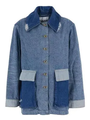 GANNI Denim Patchwork Jacket - Multicolor