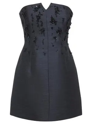 Alberta Ferretti ALBERTA FERRETTI Tailoring Off Shoulder Dress Gray