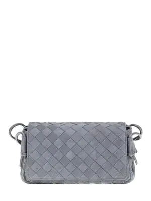 Bottega Veneta Notturno Woven Suede Bag - Gray
