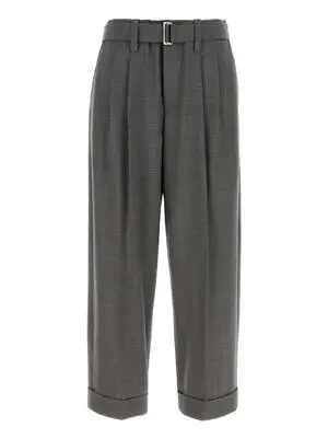 Brunello Cucinelli Stretch Wool Blend Pant - Gray
