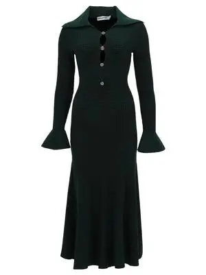 SELF-PORTRAIT Midi Dress With Cut-out - Green