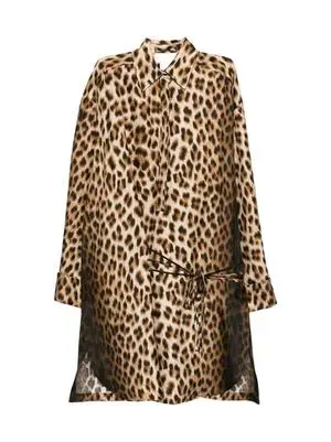 Sportmax Leopard Midi Dress - Brown