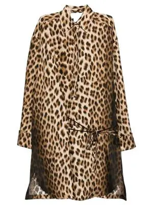 Sportmax Leopard Midi Dress - Brown