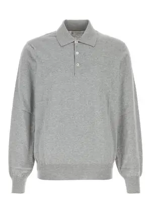 Brunello Cucinelli Brunello Cucinelli Men Grey Cotton Polo Shirt Gray