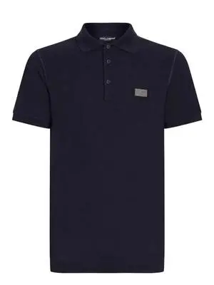 Dolce & Gabbana Polo Shirt With Applique - Blue