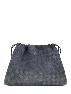 Bottega Veneta Intrecciato Suede Pouch - Gray