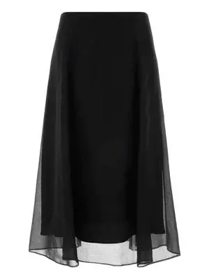 Brunello Cucinelli Silk Skirt - Black