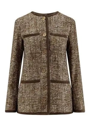 GOLDEN GOOSE Boxy Fit Wool Blend Blazer - Multicolor
