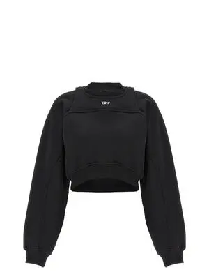 Off-White Cropped Sweatshirt - Multicolor