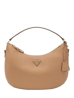 Prada Leather Hobo Bag - Cream