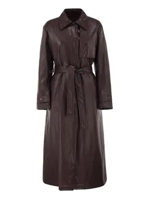HERNO HERNO Leather-Effect Belted Coat