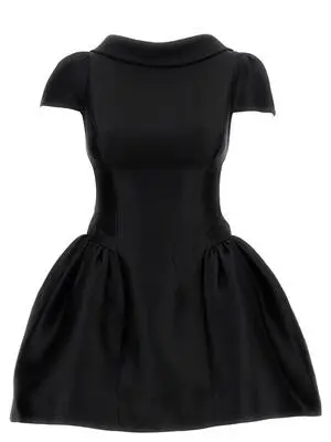 SELF-PORTRAIT Taffeta Collared Mini Dress - Multicolor