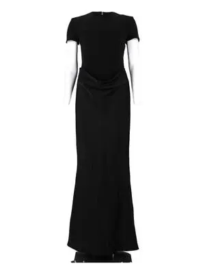 ROTATE BY BIRGER CHRISTENSEN Abito Lungo Con Maniche Corte E Drappeggio - Black