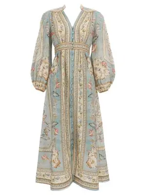 Zimmermann Roselight Plunge Midi Dress - Multicolor