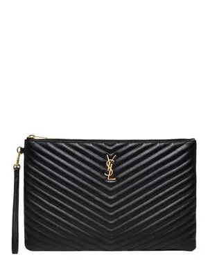 Saint Laurent Jolie Chevron Leather Handbag - Multicolor