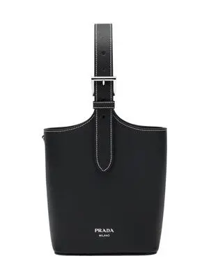 Prada Saffiano Leather Bucket Bag - Black