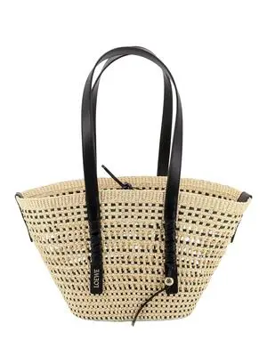 Loewe Paula's Ibiza -braid Raffia And Leather Shoulder Bag - Multicolor
