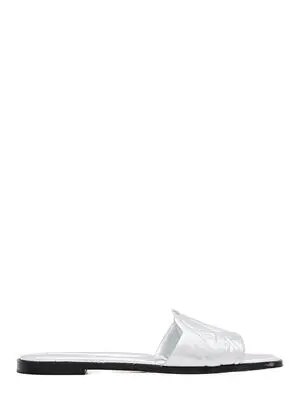 Alexander McQueen Flat Leather Slide Sandal - Multicolor