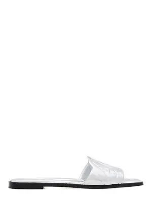 Alexander McQueen Flat Leather Slide Sandal - Multicolor
