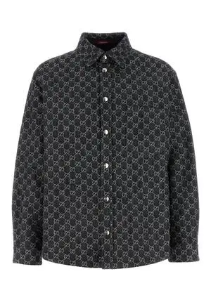 Gucci Embrodiered Denim Reversible Shirt - Multicolor