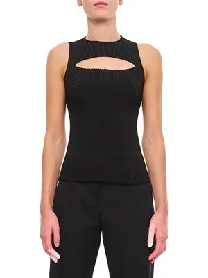 Alexander McQueen Slashed Knit Sleeveless Top - Multicolor