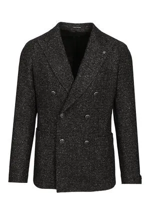 Tagliatore Montecarlo Double-breasted Bouclé Jacket - Black
