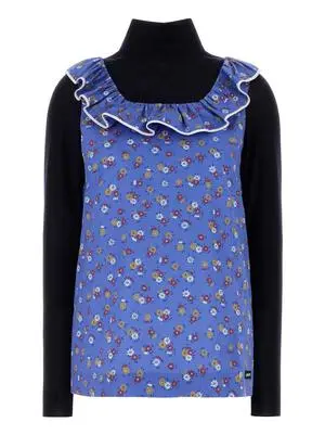 Miu Miu Printed Poplin Top - Multicolor