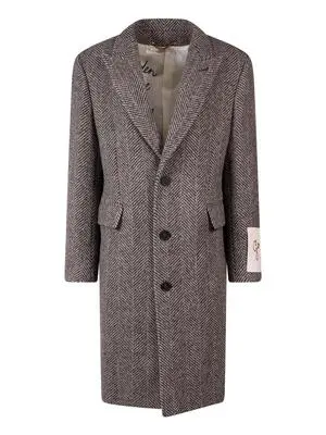 GOLDEN GOOSE Virgin Wool Overcoat - Multicolor