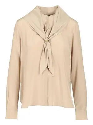 Max Mara Silk Shirt With Scarf - Cream