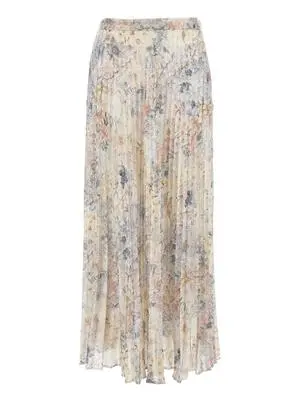 GOLDEN GOOSE Pleated Floral Skirt - Multicolor