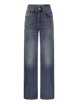 Brunello Cucinelli Wide-leg Stretch Denim Jeans - Multicolor