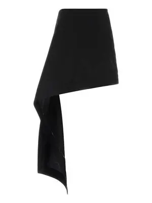 Loewe Loewe Women Black Wool Mini Skirt Black