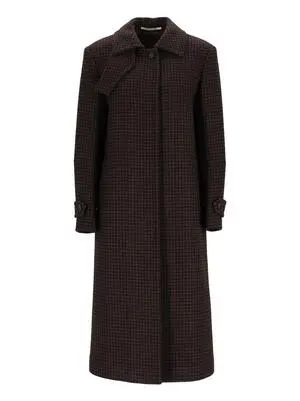 Tagliatore Bethany Virgin Wool Houndstooth Coat - Brown