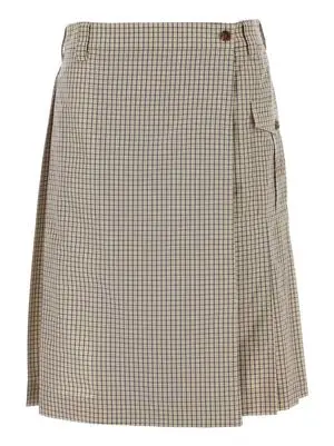 Miu Miu MIU MIU Embroidered Nylon Blend Skirt Multicolor