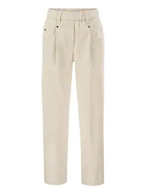 Brunello Cucinelli BRUNELLO CUCINELLI Stretch Cotton Trousers Cream
