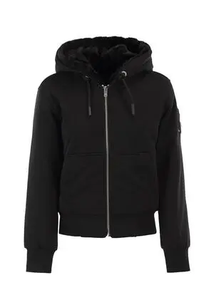 Moose Knuckles Moose Knuckles Women Classic Bunny - Hooded Sweatshirt With Faux Fur Lining Black