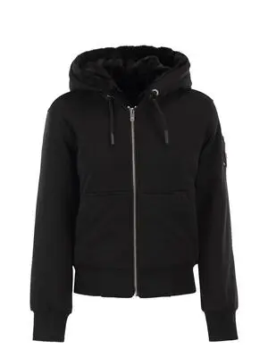 Moose Knuckles Classic Bunny Hooded Sweatshirt With Faux Fur Lining - Black